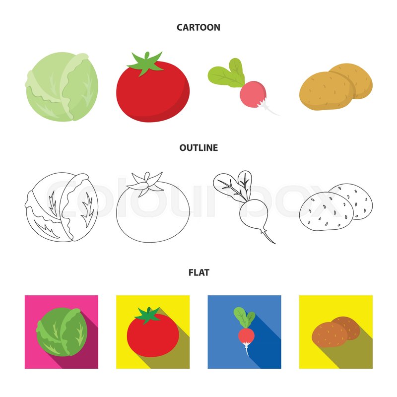 Vegetable Cartoon Outline