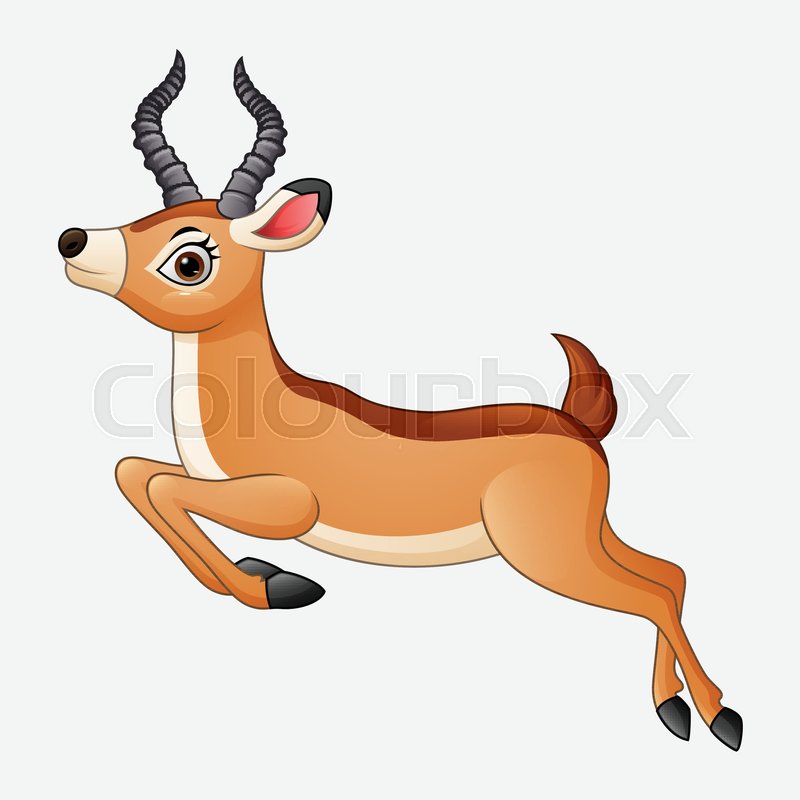 Illustration of Cartoon funny impala ... | Stock vector | Colourbox