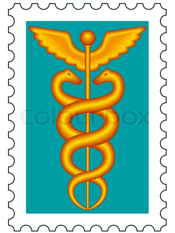 Caduceus stamp | Stock vector | Colourbox