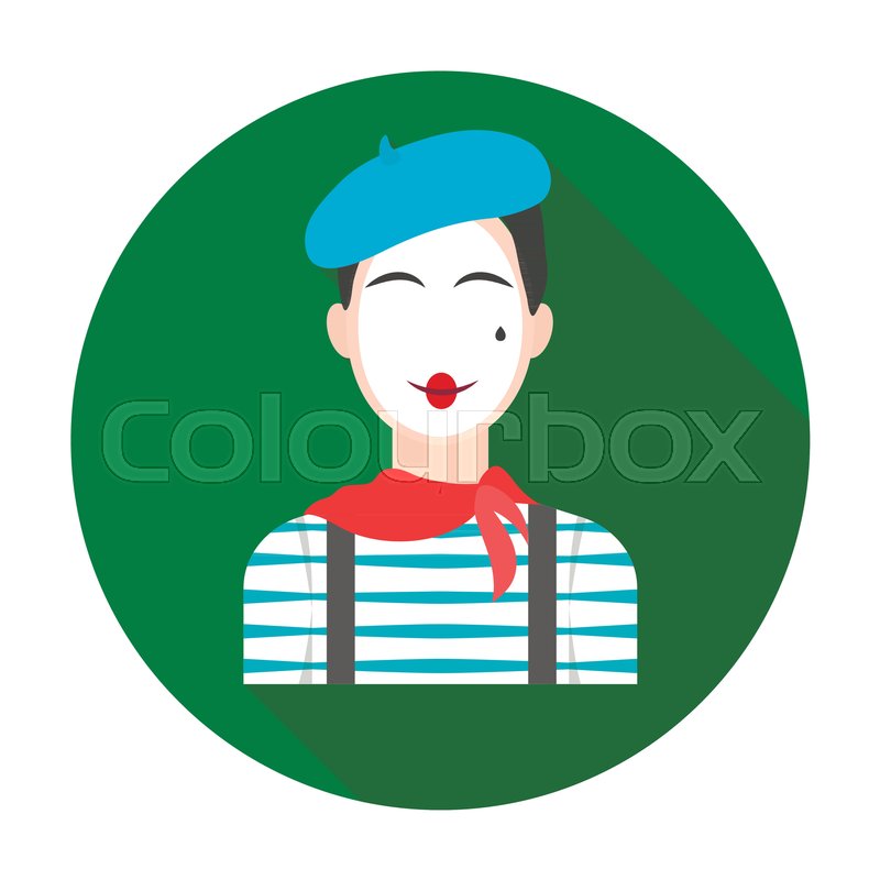 French mime icon in flat design ... | Stock vector | Colourbox