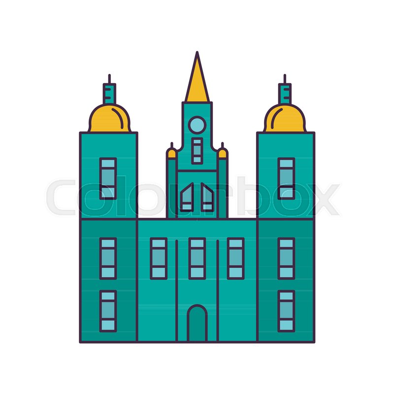Cathedral icon. Cartoon cathedral ... | Stock vector | Colourbox