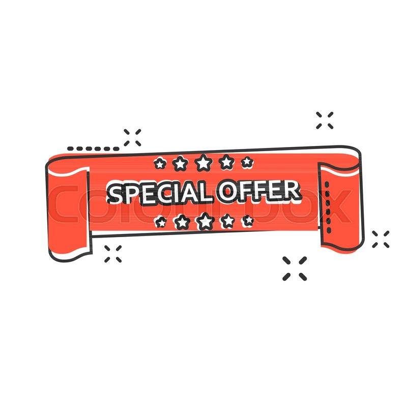 Vector cartoon special offer ribbon ... | Stock vector | Colourbox