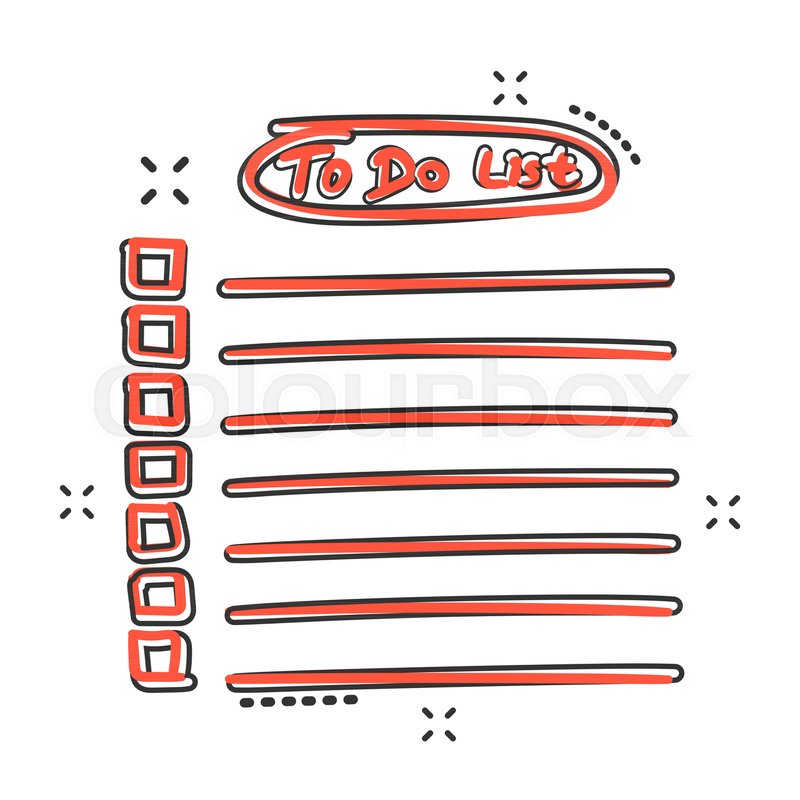 Vector cartoon to do list icon in ... | Stock vector | Colourbox