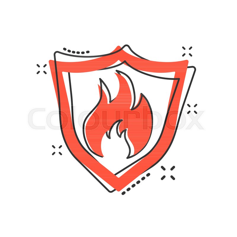 Cartoon Fire Warnign