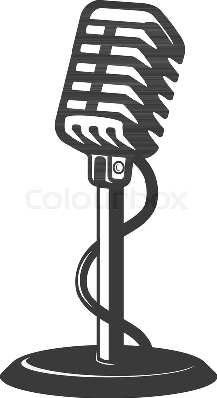 Vintage Microphone Stand Clip Art