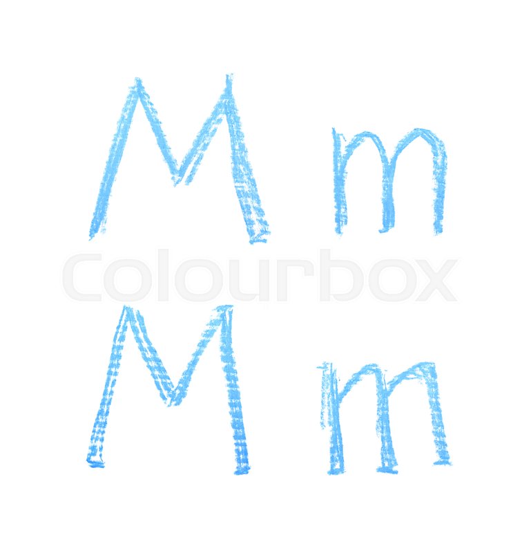 Hand drawn with the chalk M letter ... | Stock image | Colourbox