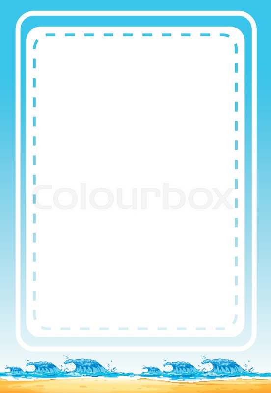 A blue ocean border illustration | Stock vector | Colourbox