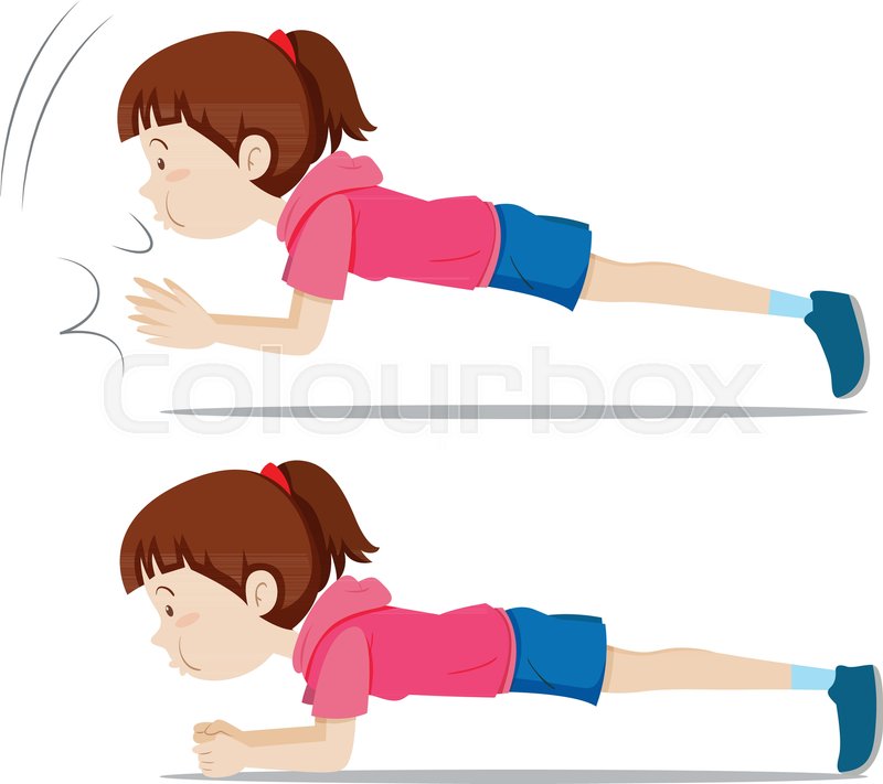 A girl plank exercise illustration | Stock vector | Colourbox