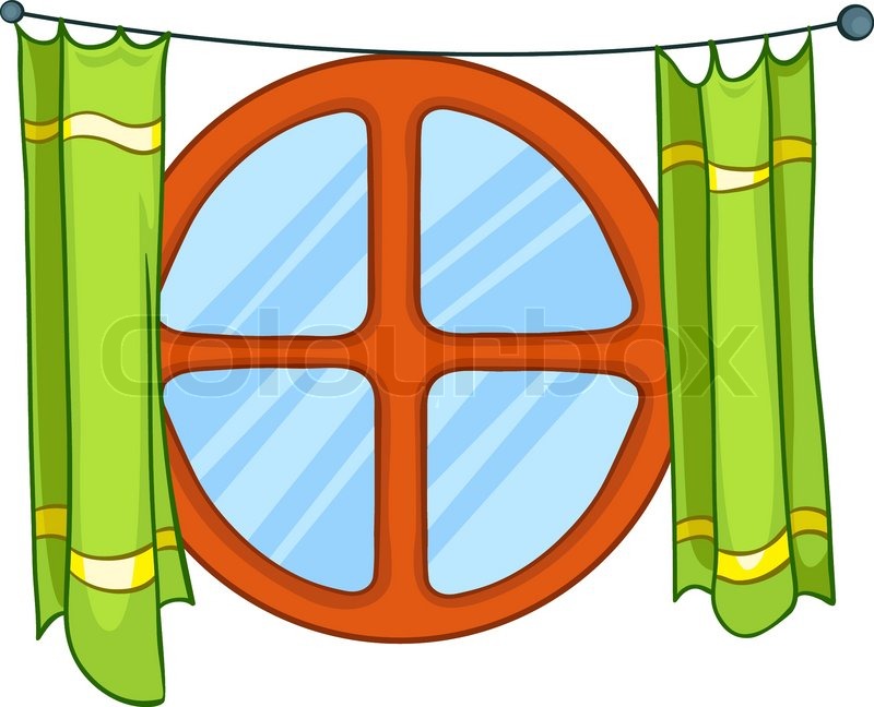 Cartoon Home Window Isolated on White ... | Stock vector | Colourbox