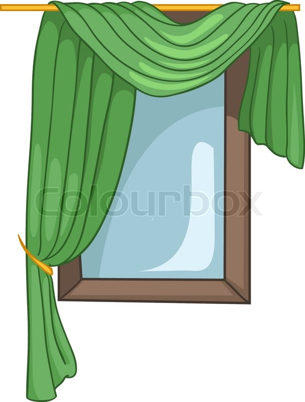 Cartoon Home Window Isolated on White ... | Stock vector | Colourbox