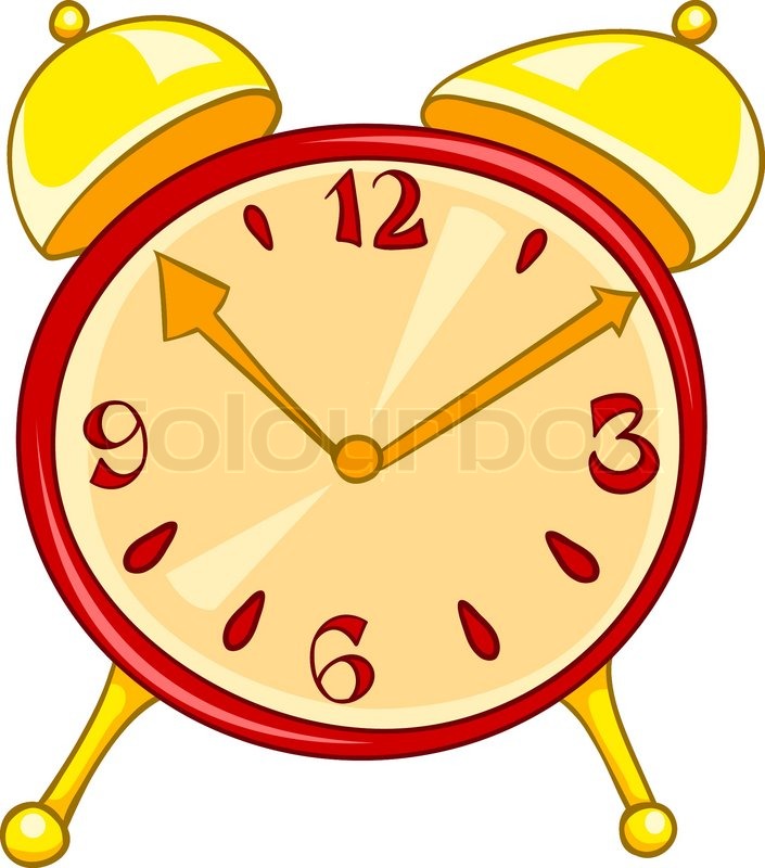 Cartoon Home Clock Isolated on White ... | Stock vector | Colourbox
