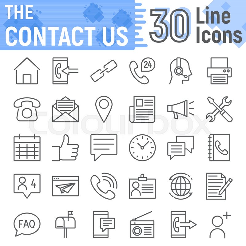 Contact us line icon set, web symbols ... | Stock-Vektor | Colourbox