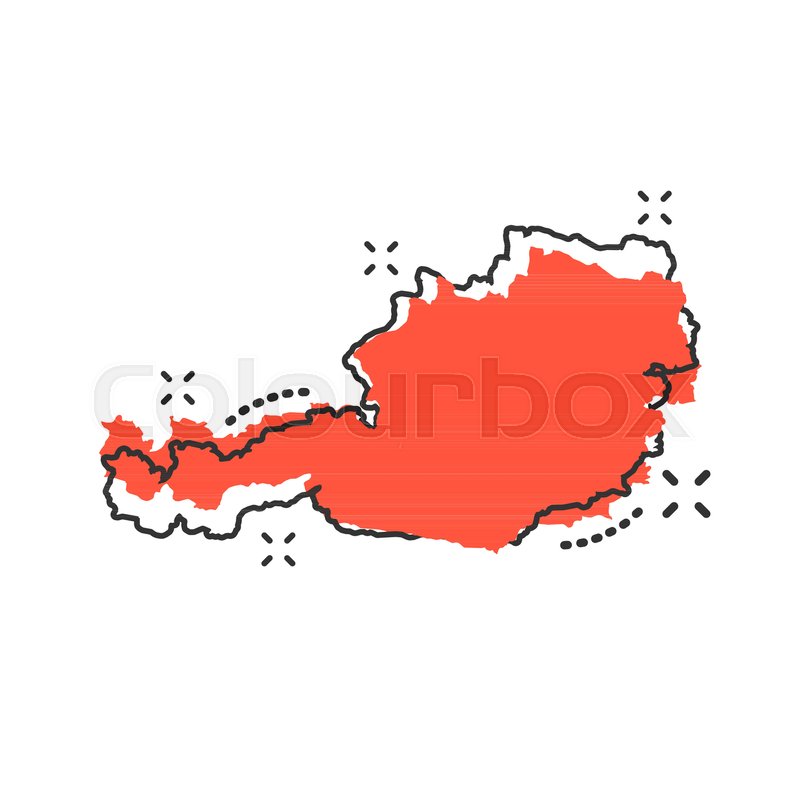 Vector cartoon Austria map icon in ... | Stock vector | Colourbox
