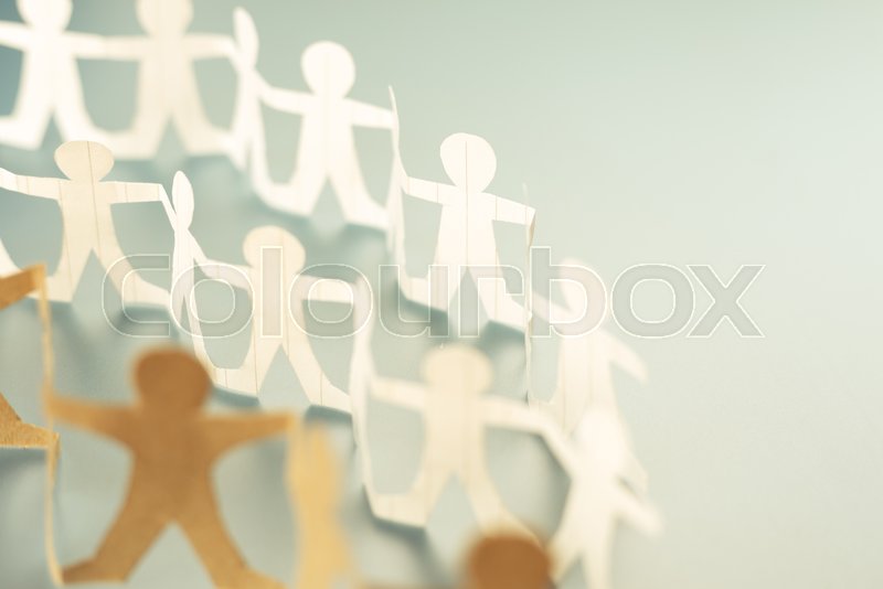 Human chain paper as a crowd or ... | Stock image | Colourbox
