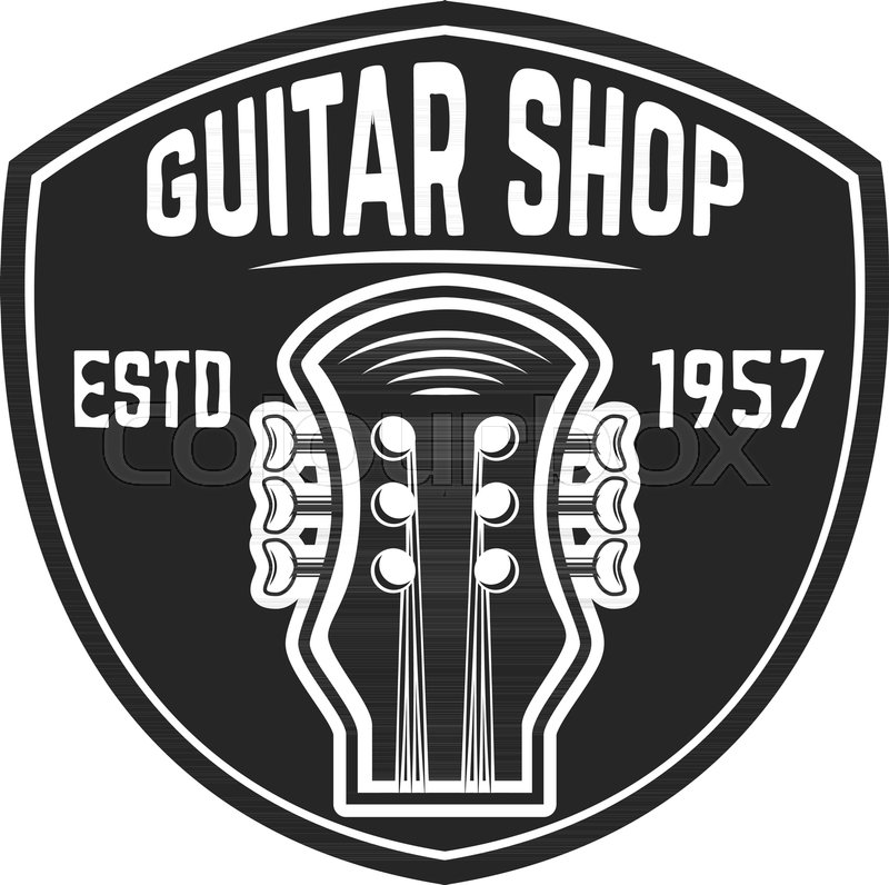 Guitar shop emblem template. Design ... | Stock vector | Colourbox