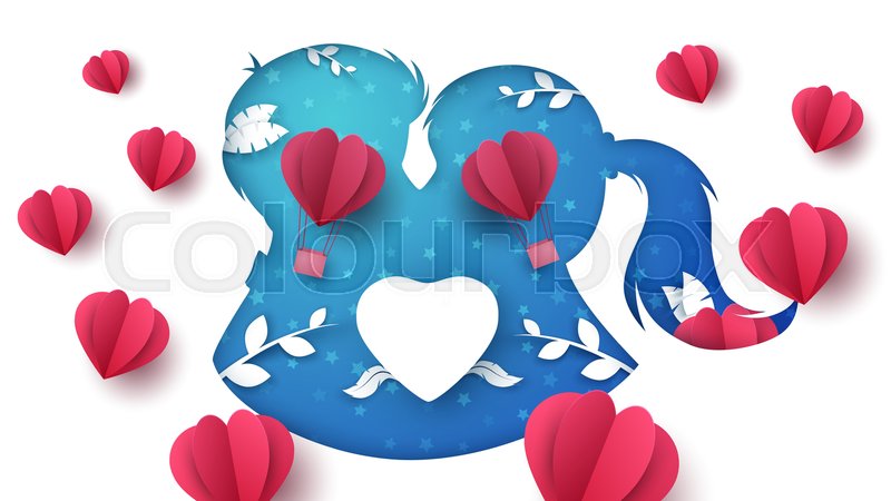 Love paper illustration. Boy and girl ... | Stock vector | Colourbox