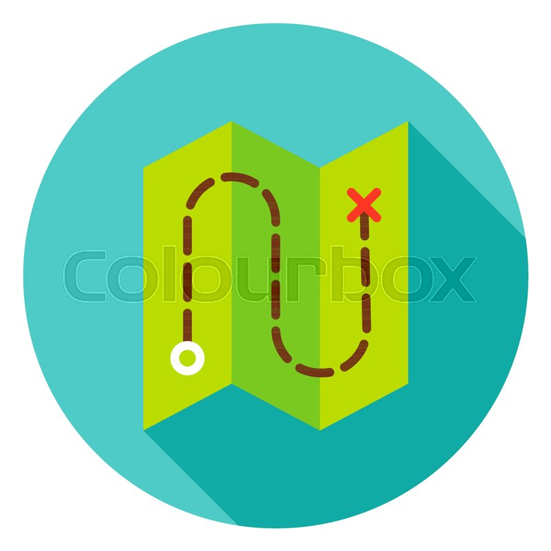 Map Circle Icon. Flat Design Vector ... | Stock vector | Colourbox