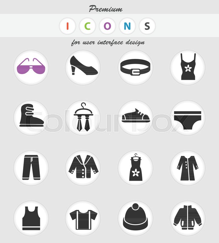 Clothes web icons for user interface ... | Stock vector | Colourbox