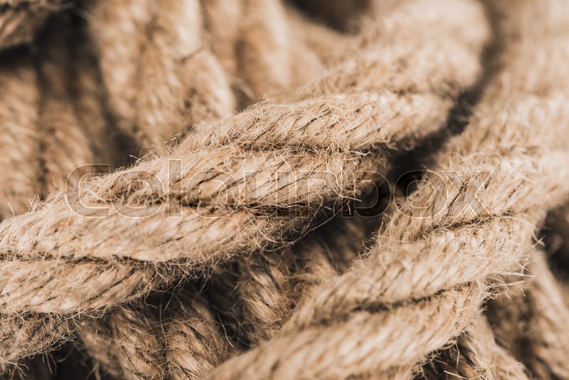 Close up view of nautical brown rope | Stock image | Colourbox