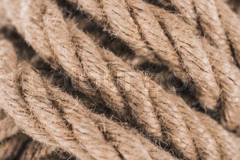 Close up view of nautical brown rope | Stock image | Colourbox