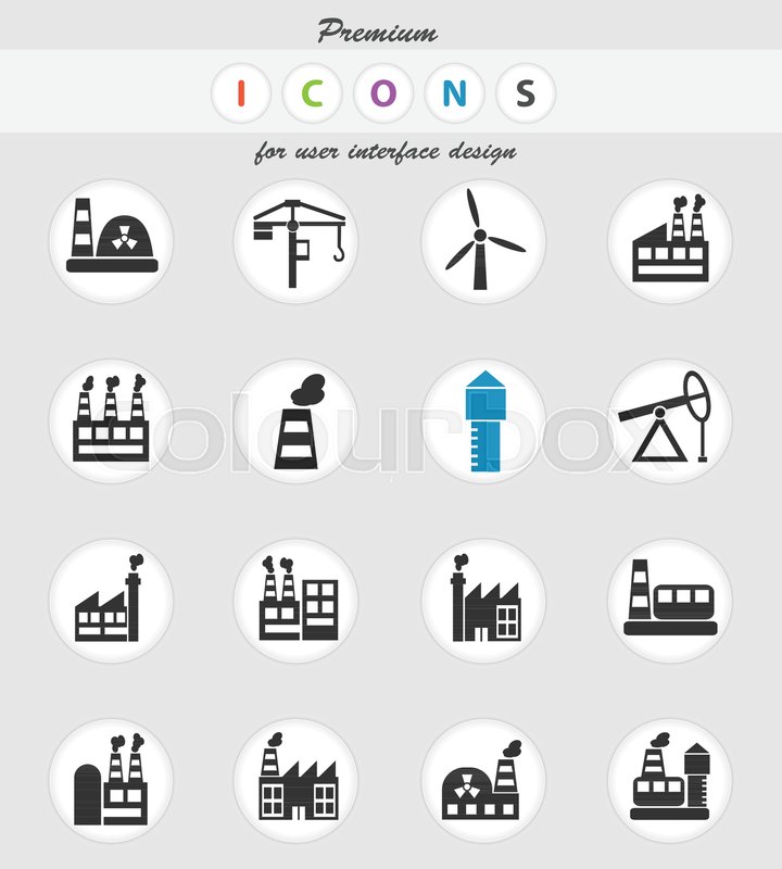 Industrial building web icons for user ... | Stock vector | Colourbox