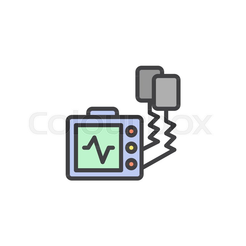 Defibrillator machine filled outline ... | Stock vector | Colourbox