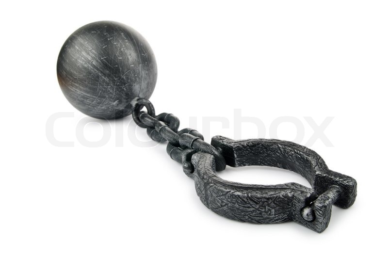 Metal shackles isolated on the white | Stock image | Colourbox