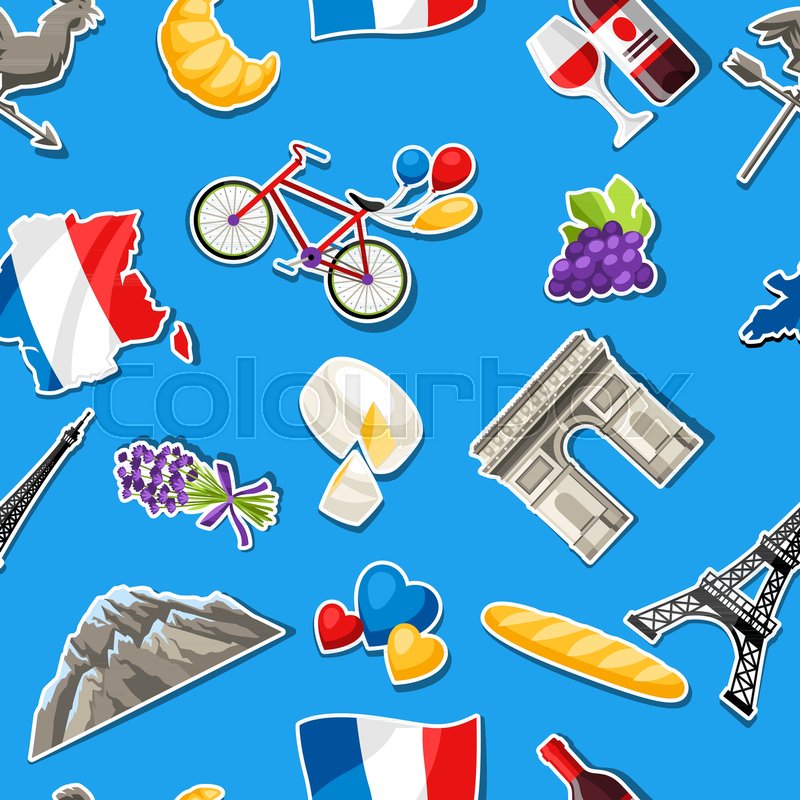 France seamless pattern. French ... | Stock vector | Colourbox