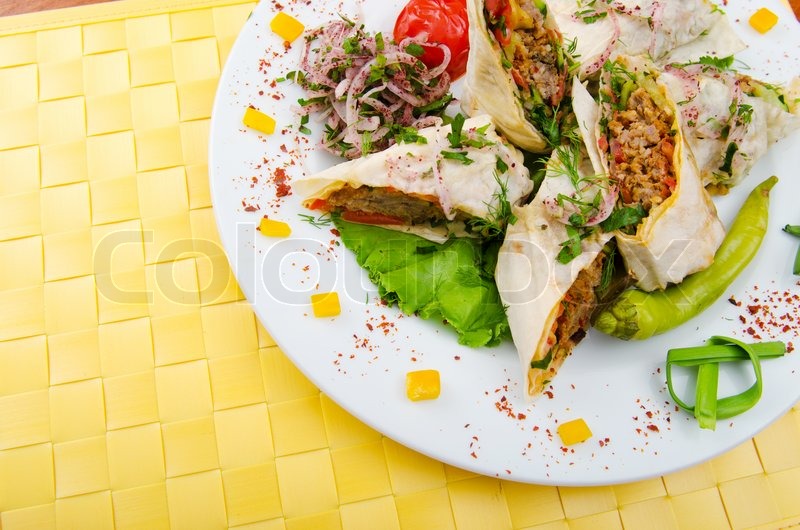 Kebab served in the plate | Stock image | Colourbox