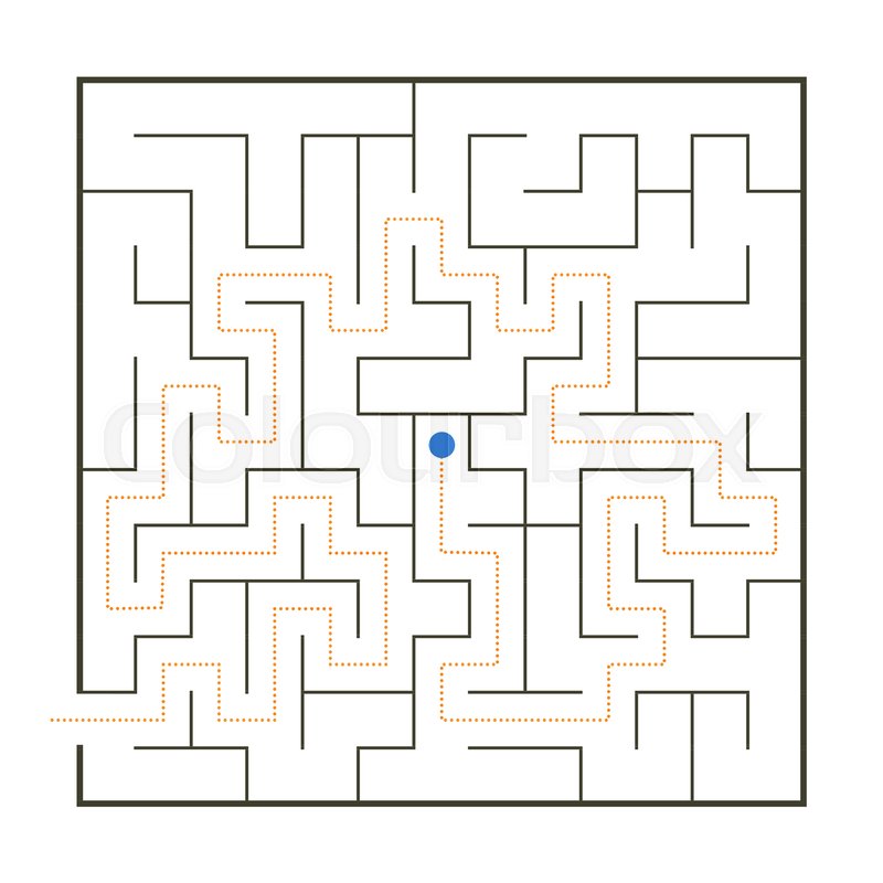 Simple maze with path solution | Stock vector | Colourbox