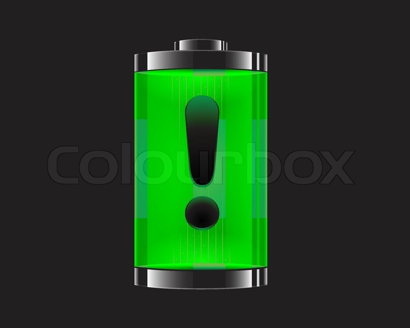 Illustration green battery | Stock vector | Colourbox