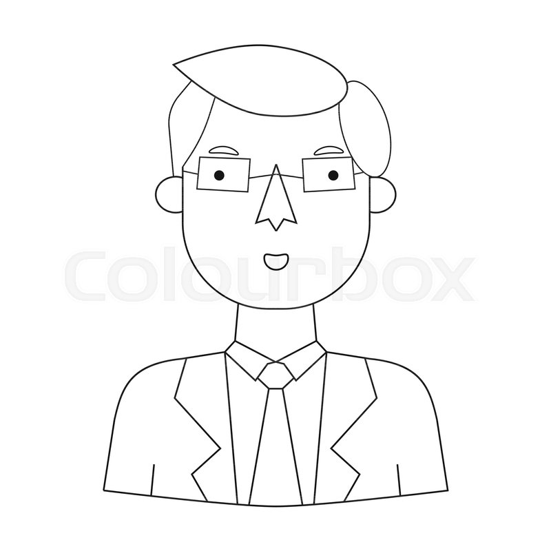 Businessman icon in outline style ... | Stock vector | Colourbox