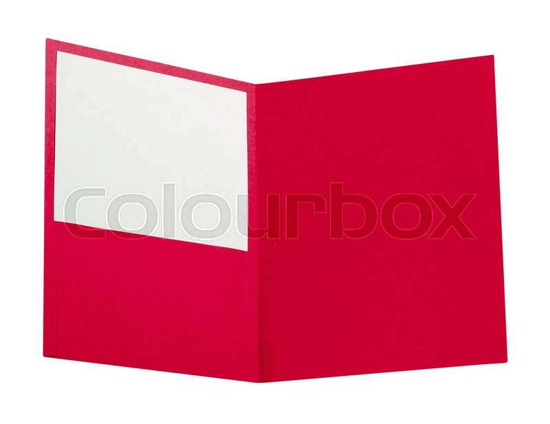 Red folder isolated on white | Stock image | Colourbox