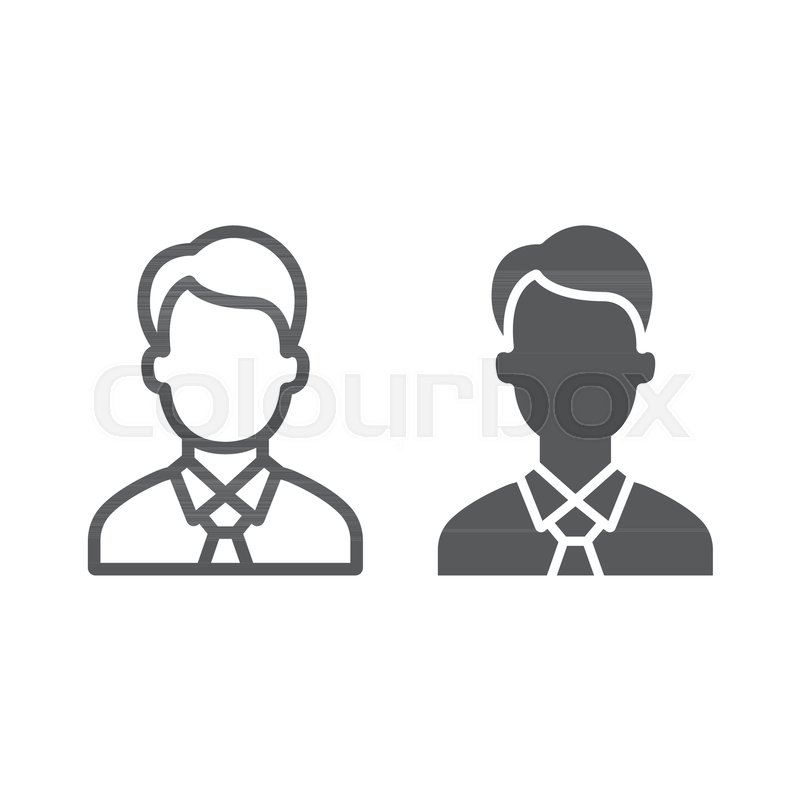 Manager line and glyph icon, office ... | Stock vector | Colourbox
