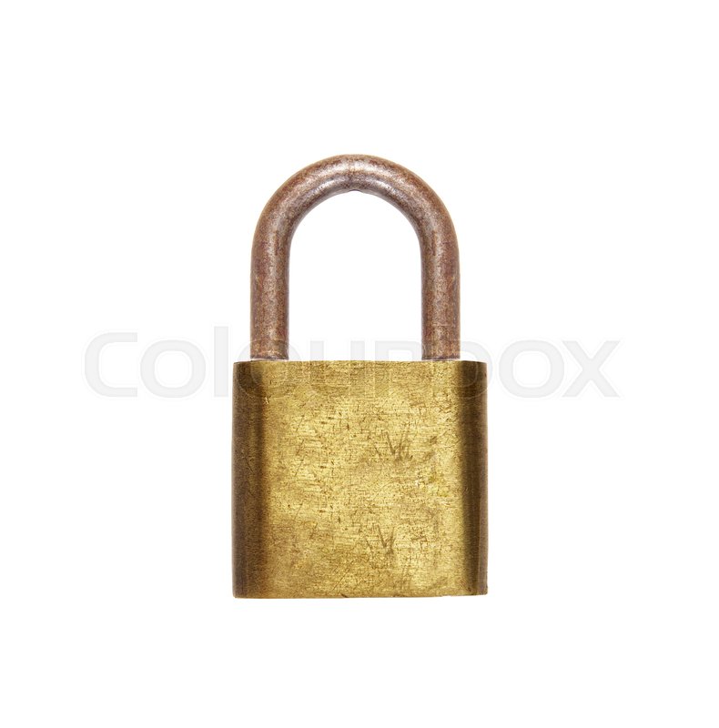 Gold lock isolated on white background | Stock image | Colourbox