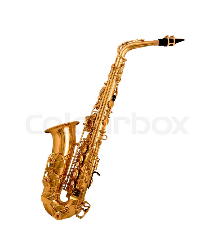 Saxophone isolated on white background | Stock image | Colourbox