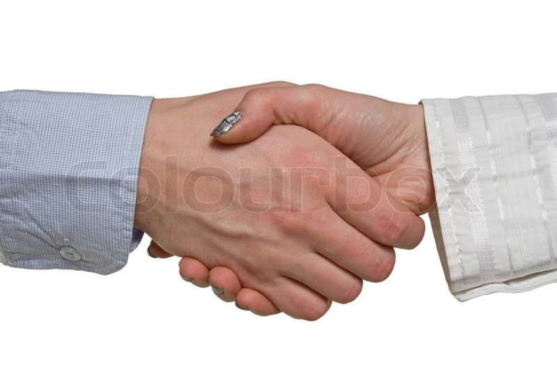Business handshake - isolated over a ... | Stock image | Colourbox