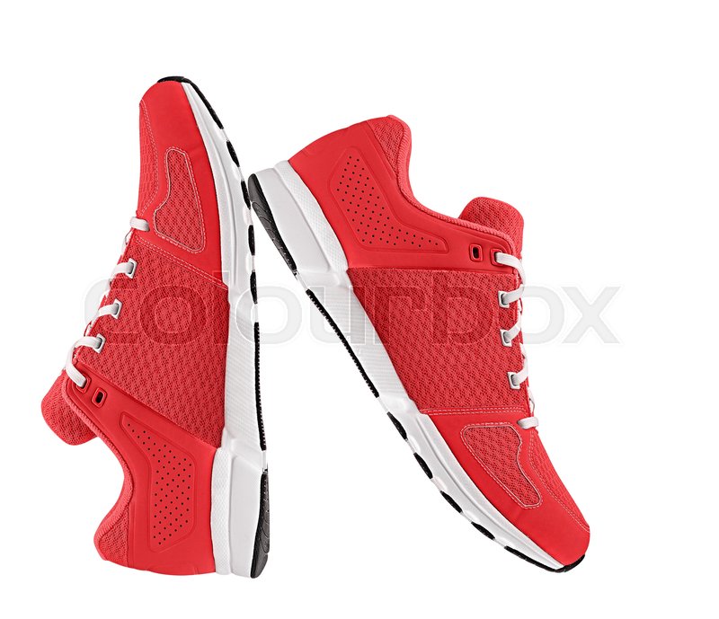 Red womens sport shoes isolated on ... | Stock image | Colourbox