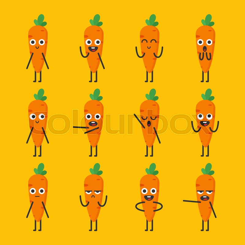 Carrot character set different options ... | Stock vector | Colourbox