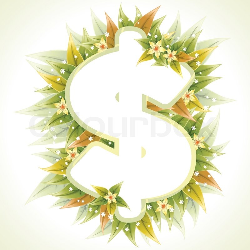 Frame made of a Dollar Sign with Green ... | Stock vector | Colourbox