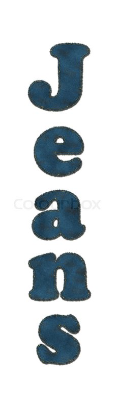 Jeans word with jeans texture isolated | Stock image | Colourbox