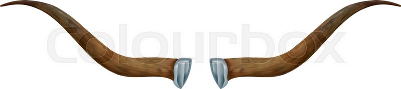 Two Horns On A White Background Horns Stock Vector Colourbox