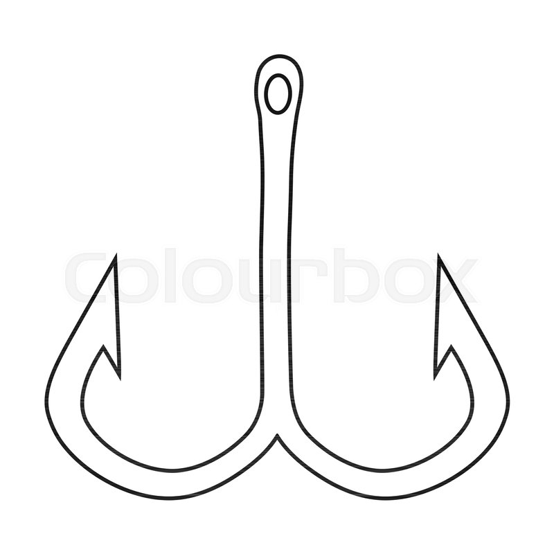 Fishing hook icon in outline design ... | Stock vector | Colourbox