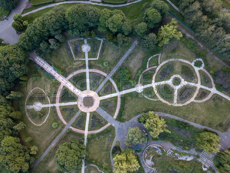 Aerial view from the drone to park ... | Stock image | Colourbox