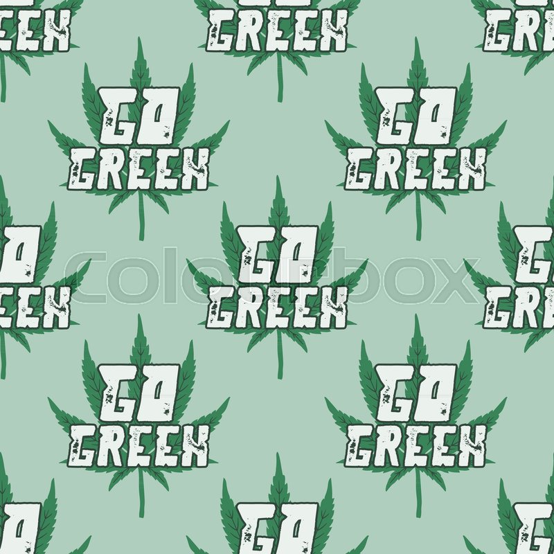 Marijuana seamless background. Go ... | Stock vector | Colourbox