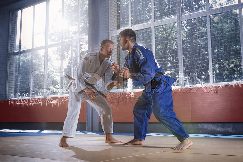 Two judo fighters showing technical ... | Stock image | Colourbox