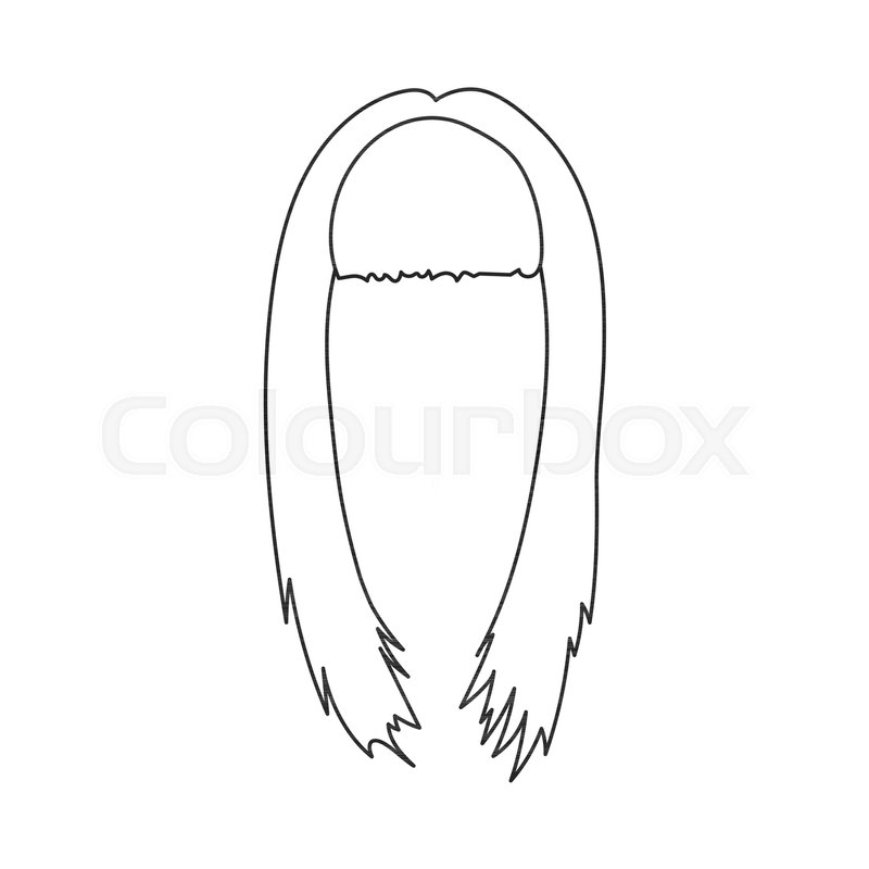 Woman's hairstyle icon in outline ... | Stock vector | Colourbox