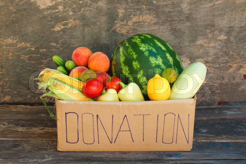 Donation box with vegetables and fruits ... | Stock image | Colourbox