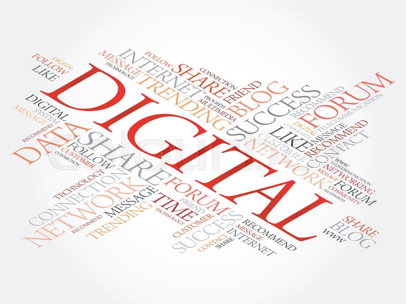 Digital word cloud, technology ... | Stock vector | Colourbox