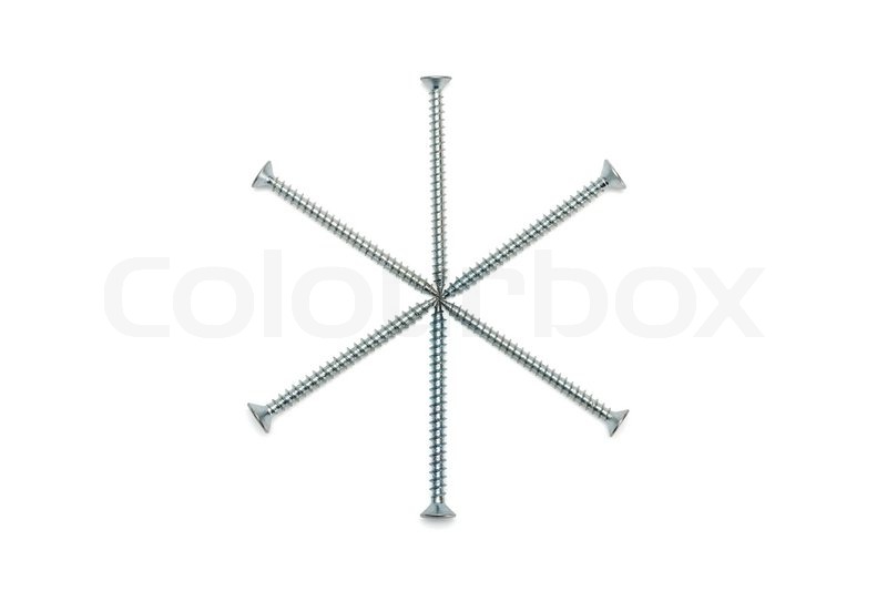 Six-pointed star made of screws ... | Stock image | Colourbox